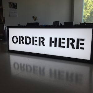 Illuminated Signs Retro Light Box Sign: Black Sides Custom Text Custom ...