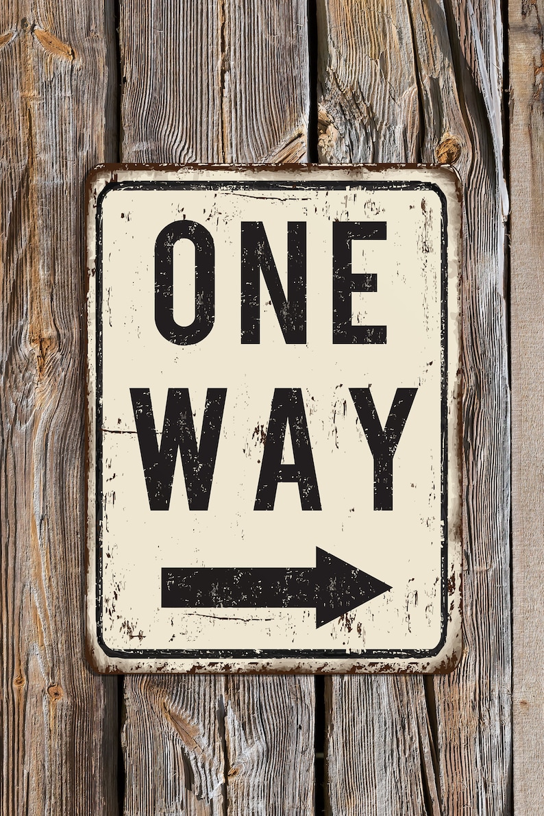 Vintage Plaques One Way Sign Retro Sign Reproduction Home - Etsy
