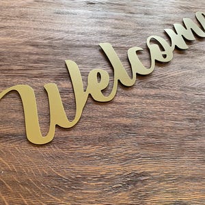 Welcome Script Metal Cut Out Sign, Entry Way Welcome Sign, Welcome Cut ...