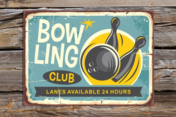 Vintage Plaques BOWLING Sign Retro Sign Reproduction Home | Etsy