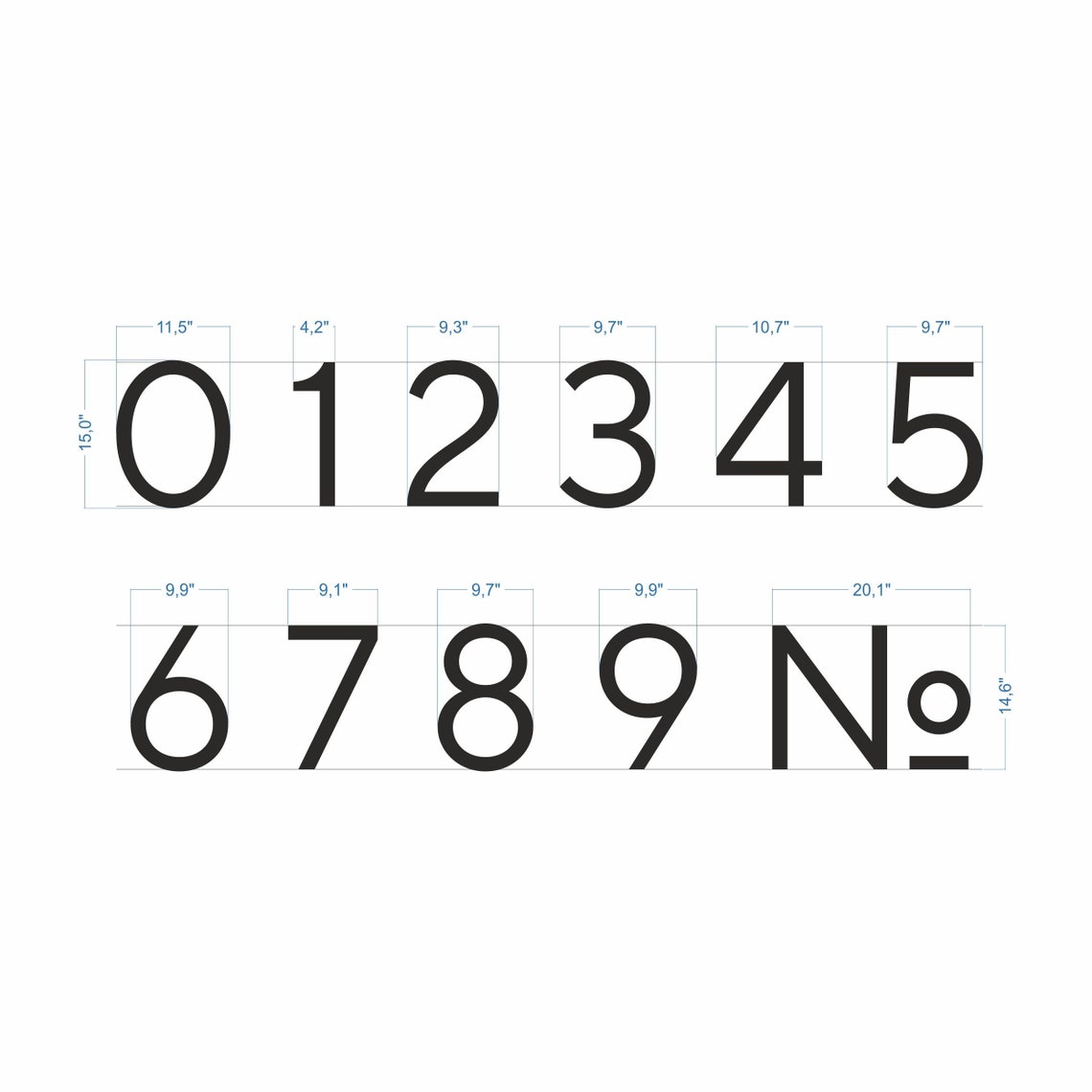 Large House Numbers, Door Sign, Large Numbers and Letters for Outdoor ...