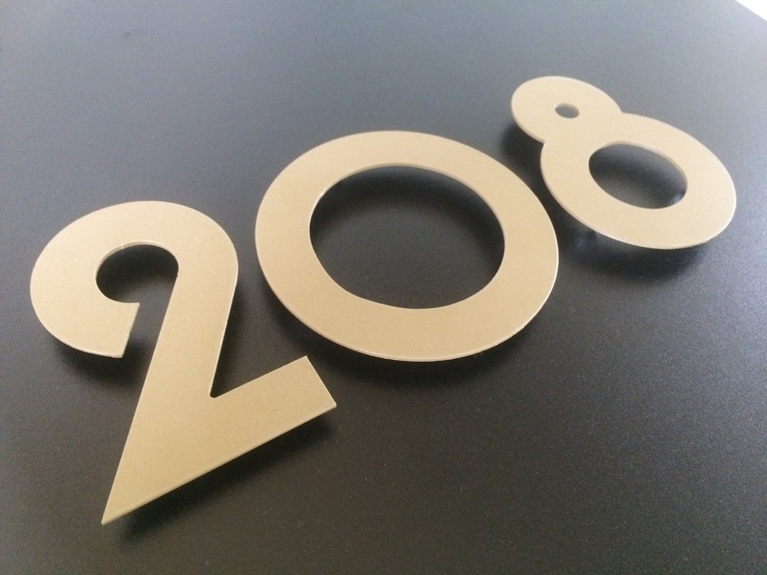 Wall Mounted Metal House Numbers, Brushed Aluminum or Painted Raised ...