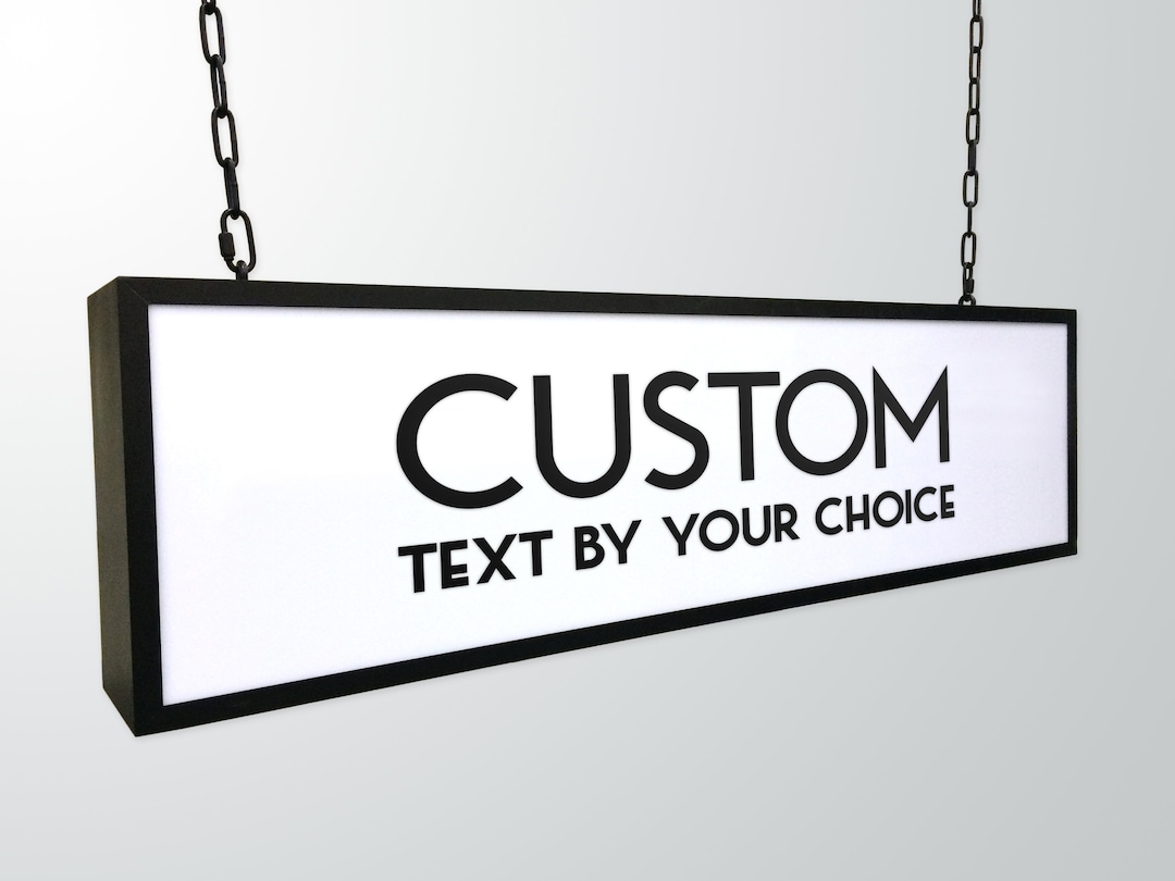 Custom Text Light Box Sign. LED Sign With Your Logo. Cofee & Bar Light ...