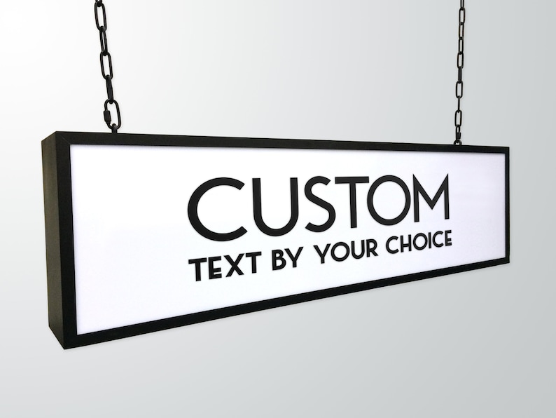 Custom Text Light Box Sign. LED Sign With Your Logo. Cofee & Bar Light ...