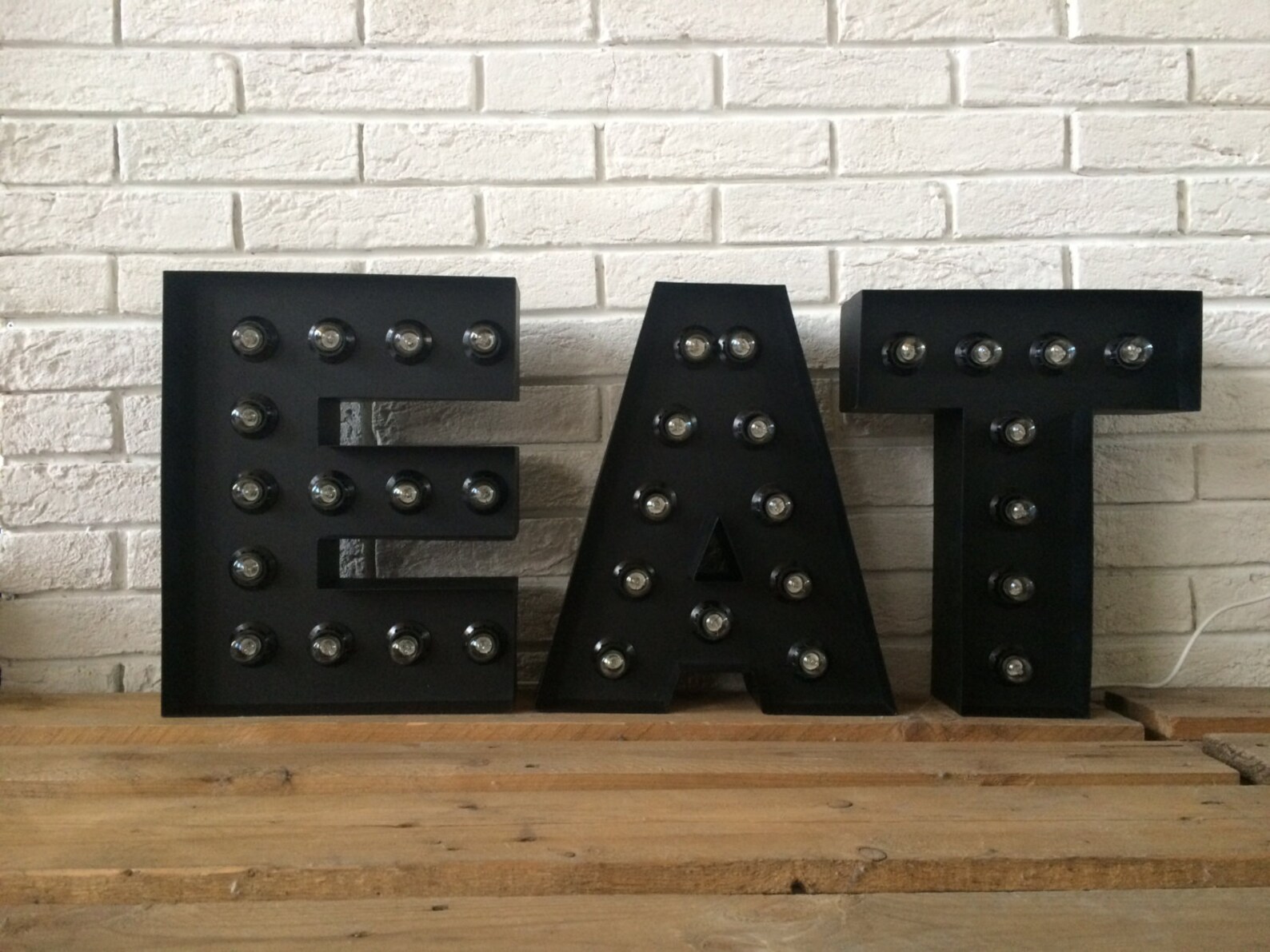 Letters of metal LARGE EAT sign light up kitchen or restaurant | Etsy