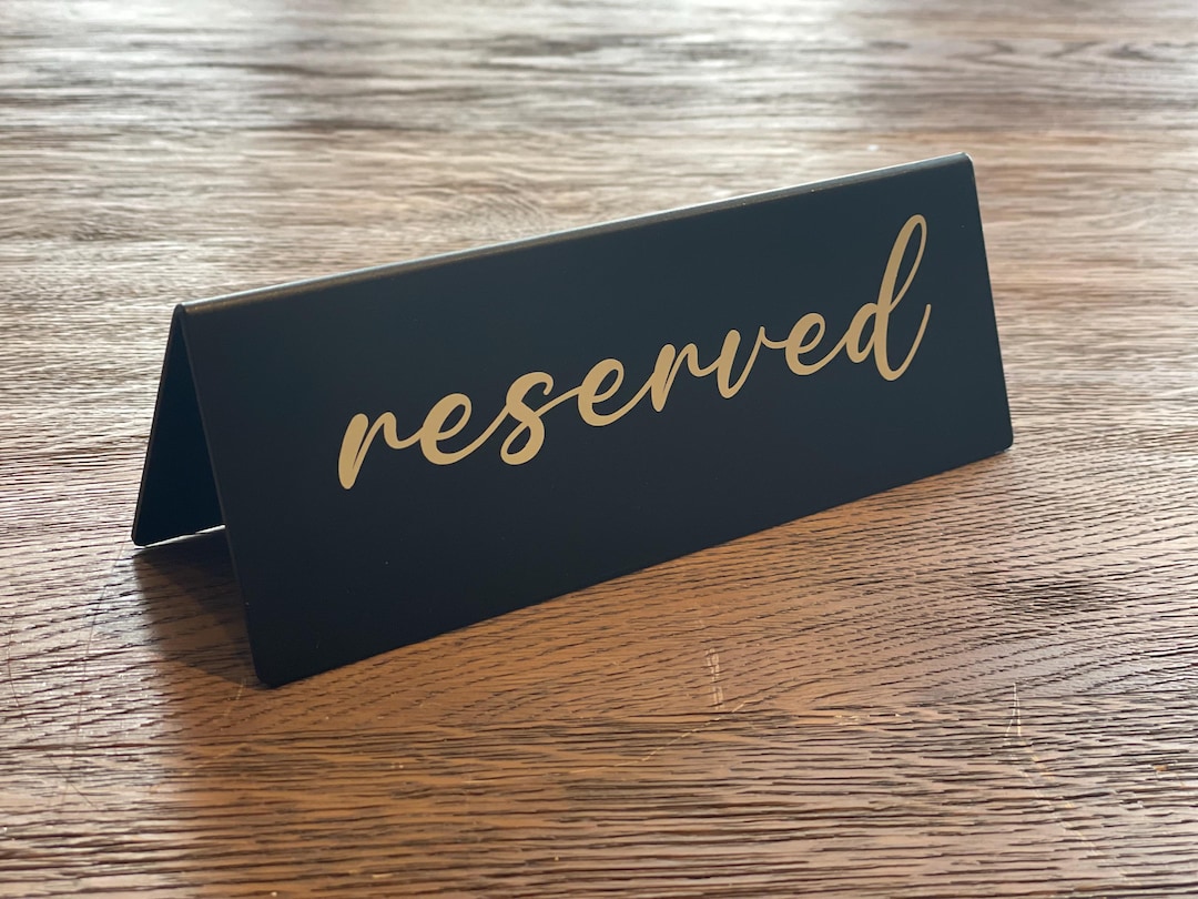 Classy Reserved Metal Sign, Table Signs for Bars, Restaurants, Bakery ...