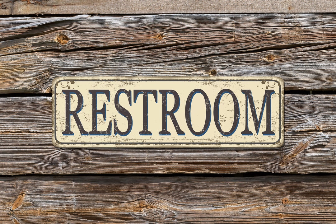 Retro Metal Sign RESTROOM. Door Sign. Store Sign. Business Sign ...