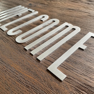 Shiny Brushed Aluminum Letters or Numbers, Custom Metal Words, Outdoor ...