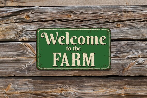 Welcome to the FARM Vintage Metal Sign Door Signhome Decor - Etsy