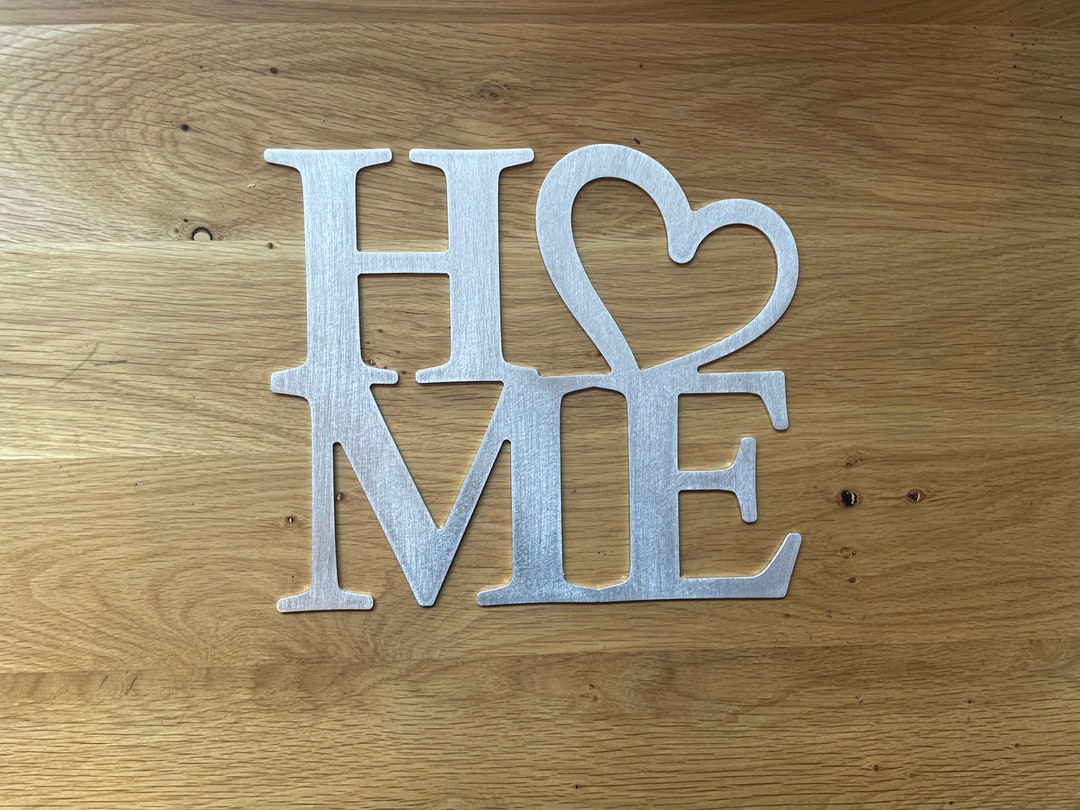 Shiny Aluminum HOME Letters, Wall Metal Art Decor for Home & Office ...