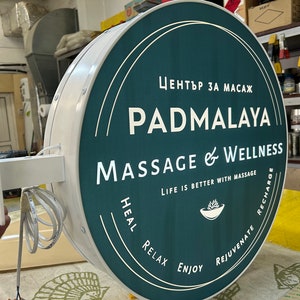 Store Front Outdoor Sign. Round Circular Light Box. Storefront Sign ...