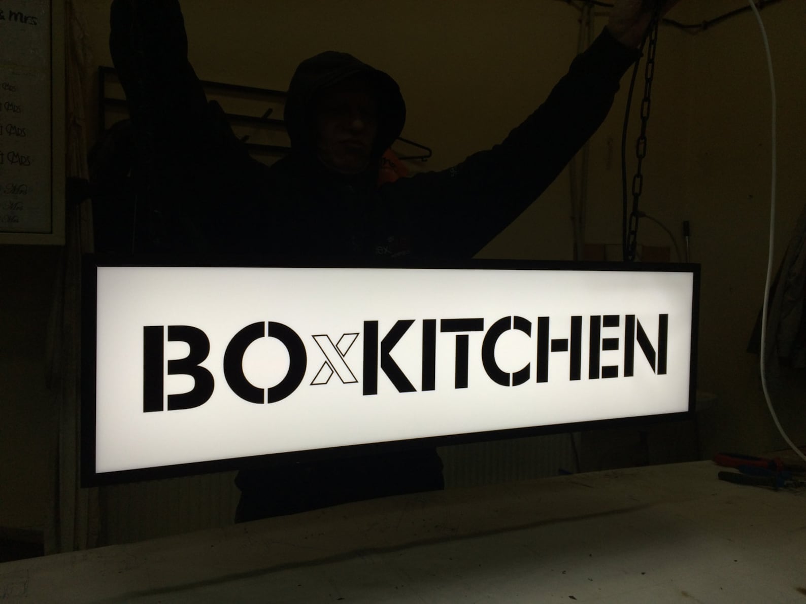 Illuminated Signs Retro Light box Sign: black sides custom | Etsy