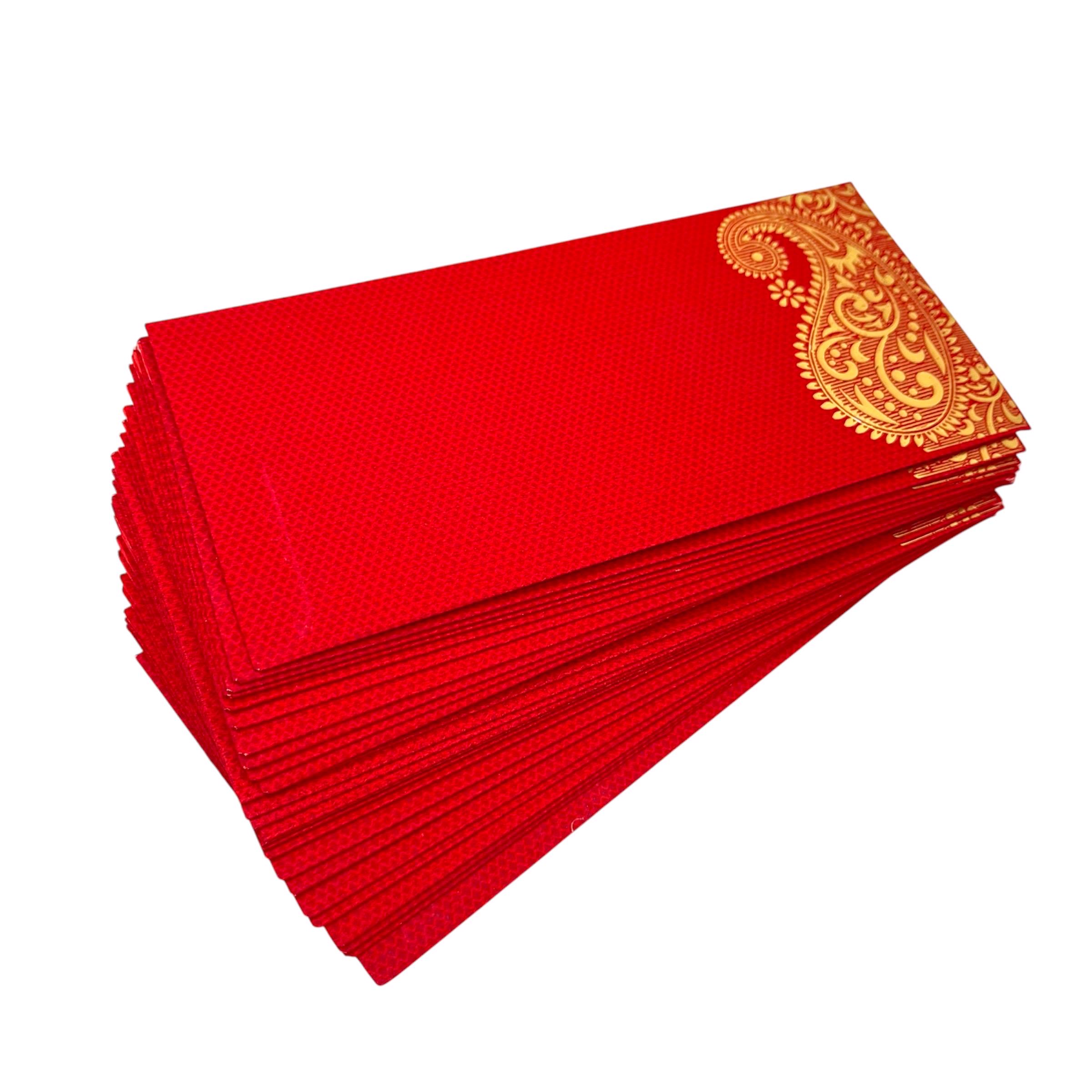 Red Shagun Envelopes: Golden Indian Wedding Cash Envelopes (set of 12 ...