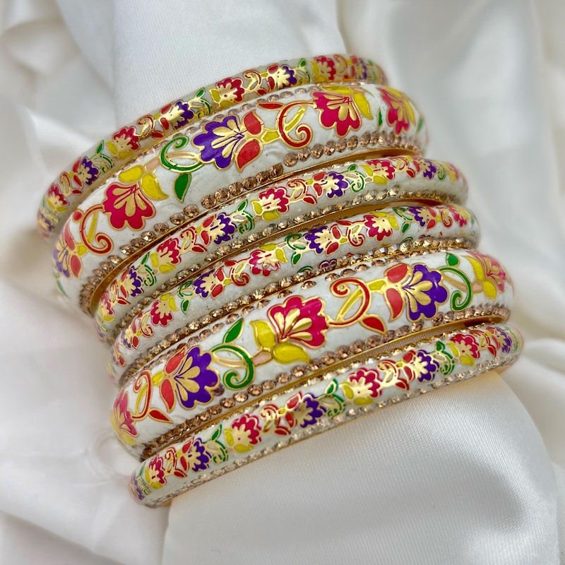 Meena Kundan Bangles - Etsy