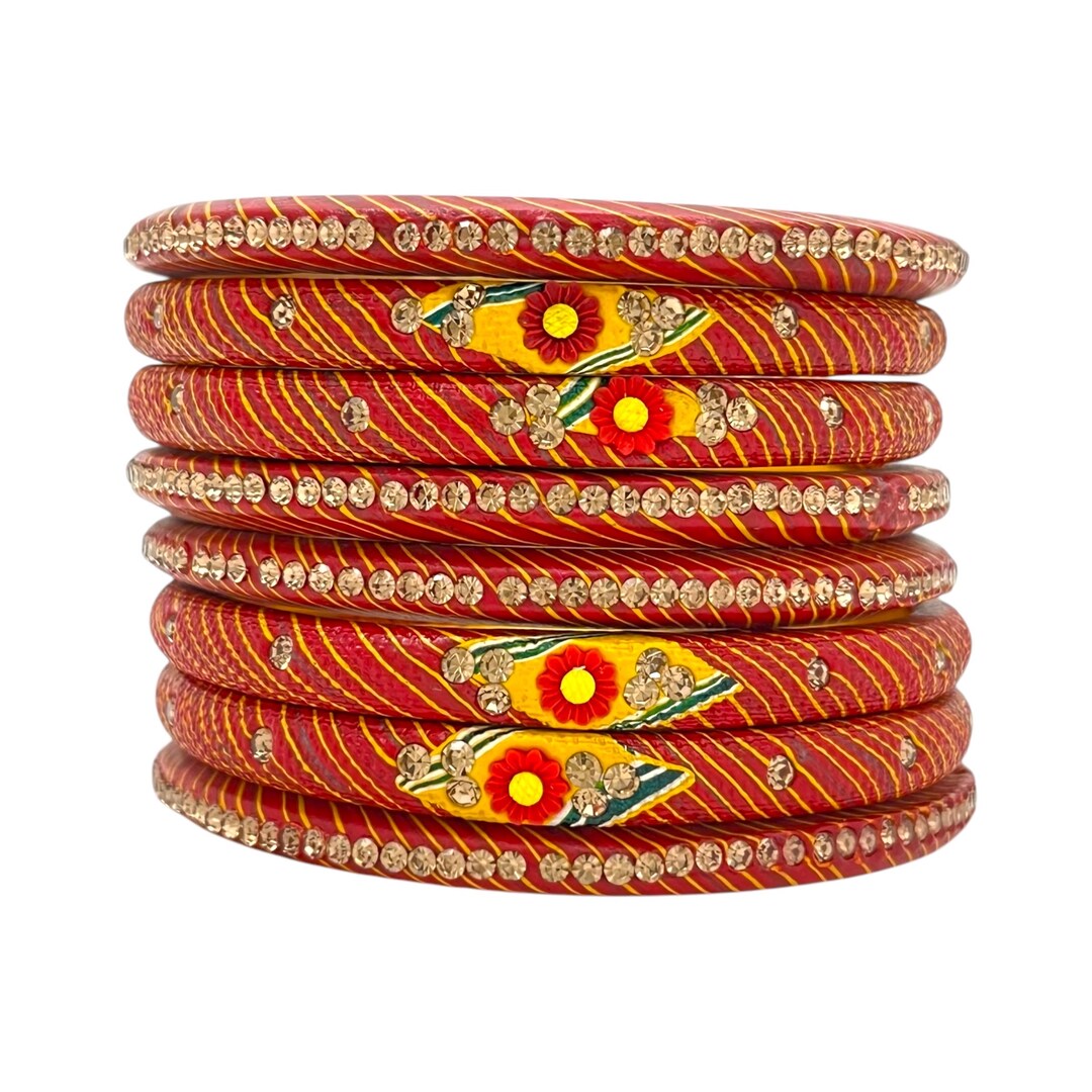 Jaipuri Bangles Handmade Indian Lac Bangles Set, Traditional Rajasthani ...