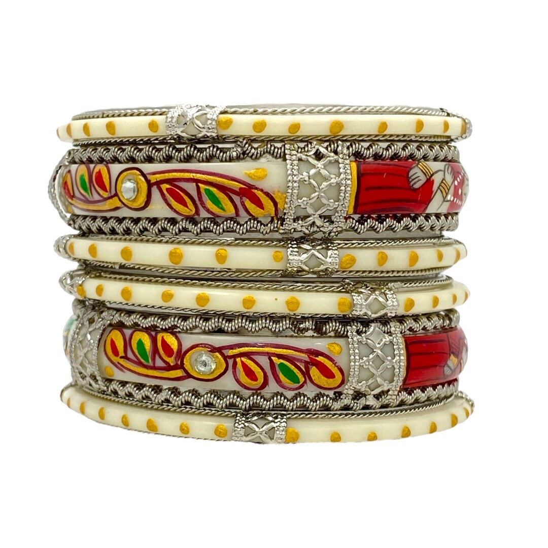 Raja-rani Bangles, Indian Bangles, Lac Bangle Jewelry, Gift for Her ...