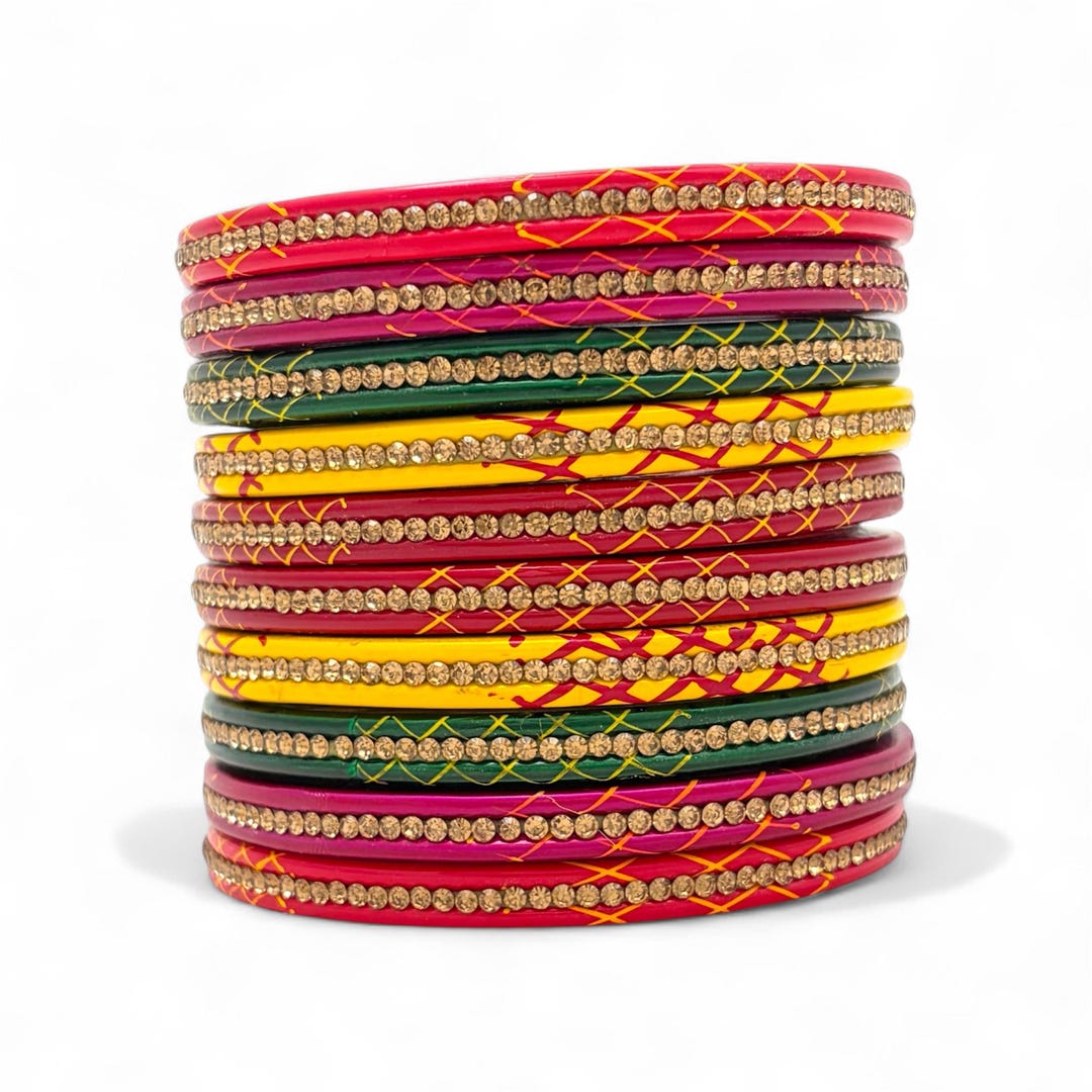 Jaipuri Bangles Multi Color Lac Indian Bangles: Colorful Indian Lakh ...
