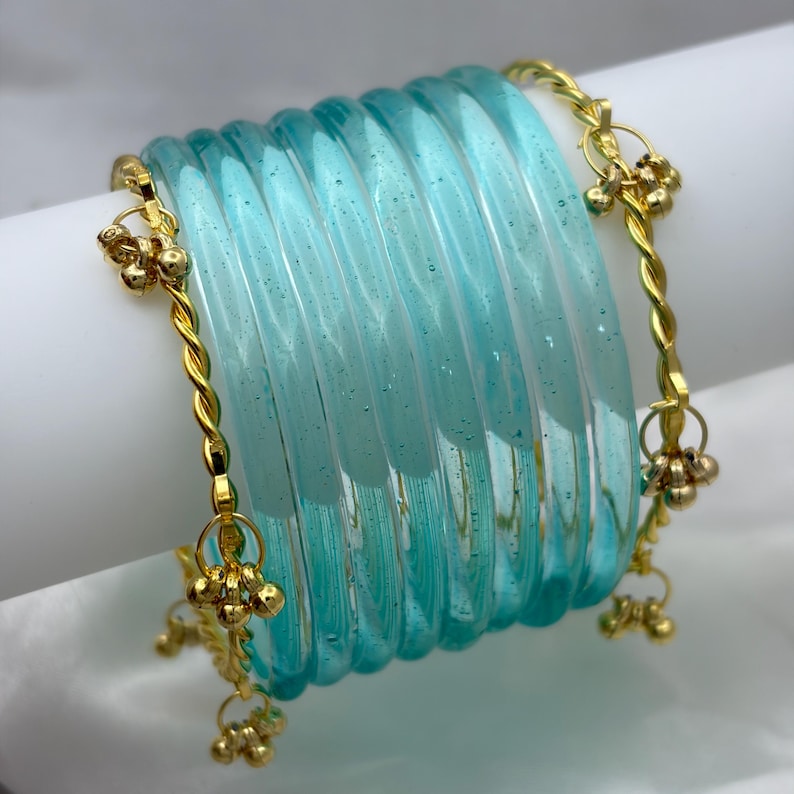 Rainbow GLASS Bangles: Multi Colourful Glass Bangles - Set of 8 ...