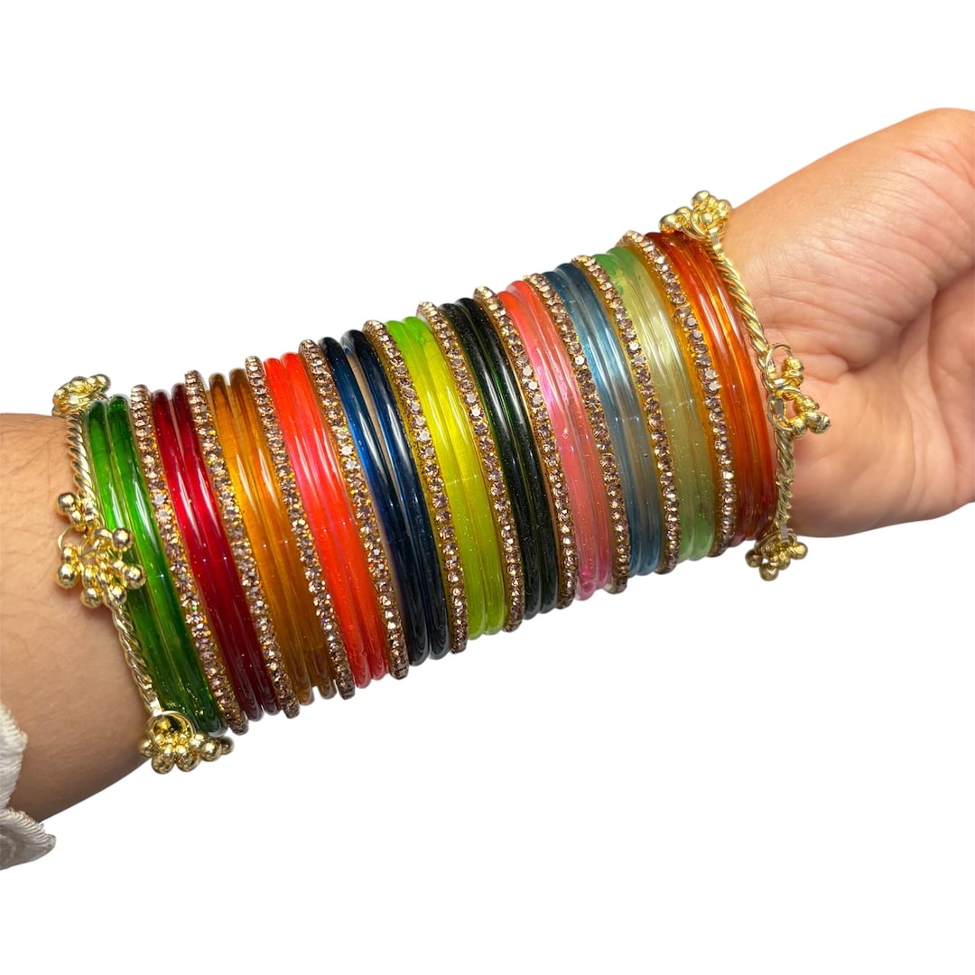 Multi Colorful Bridal Glass Bangles - Etsy