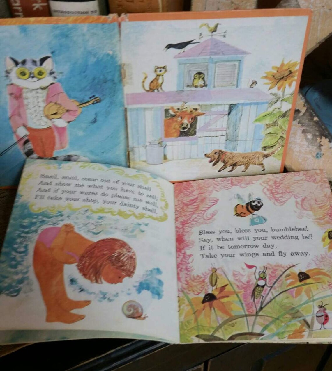 Animals in Mother Goose/vintage 1970 Whitman Tell a Tale/crafting ...