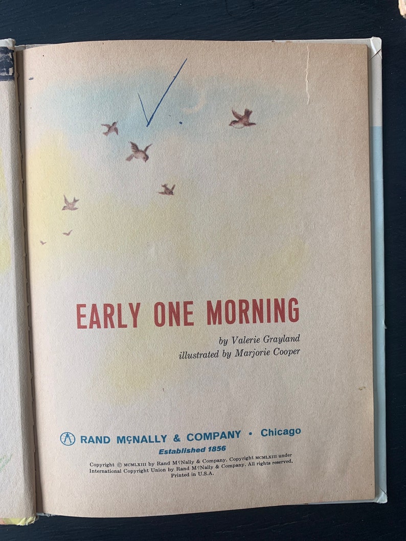 Early One Morning/ Vintage 1968 Rand Mcnally Elf Book/ - Etsy