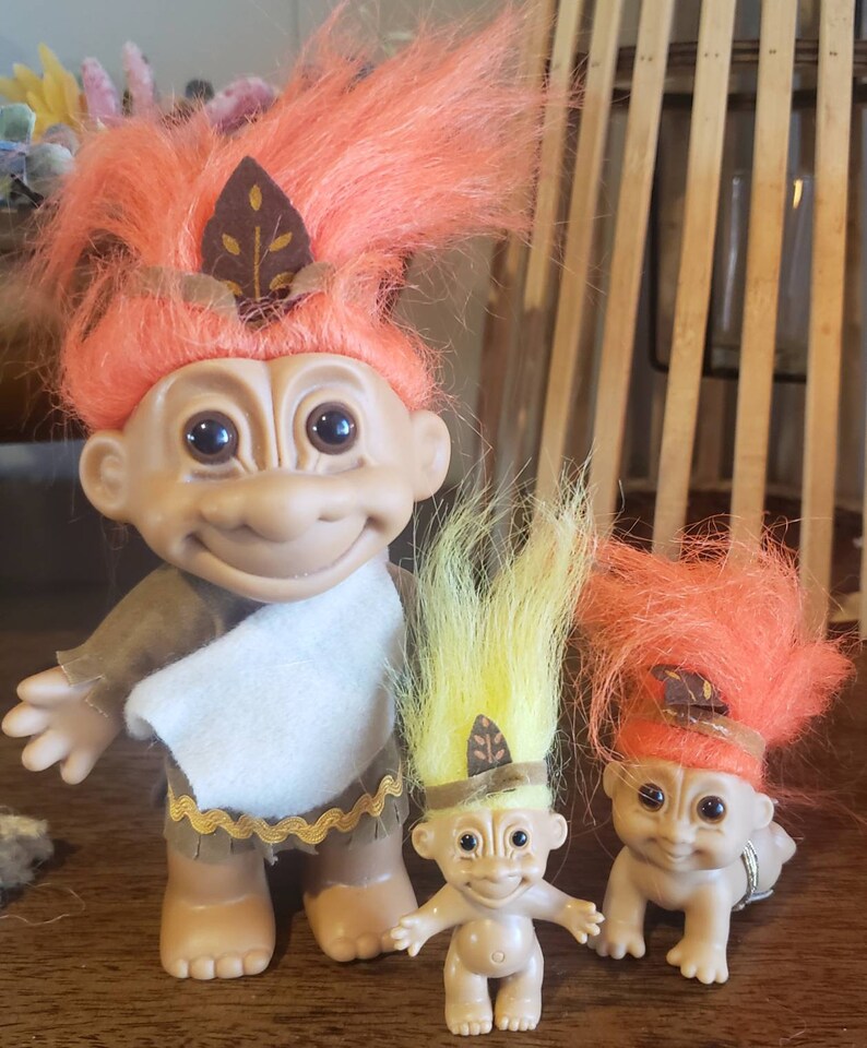 Troll Family Native American Indian Dolls/vintage 1990s Russ Trolls ...
