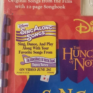 Disney's the Hunchback of Notre Dame Sing Along Book and Cassette Tape ...
