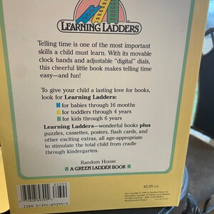 Tick-tock Lets Read the Clock Learning Ladders Board Book/ - Etsy