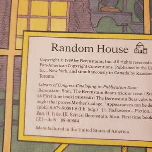 The Berenstain Bears "trick or Treat" First Time Book Paperback by Stan ...