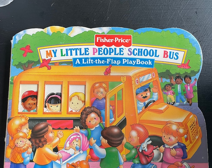 Fisher Price My Little People School Bus Lift A-flap Playbook/ Vintage ...