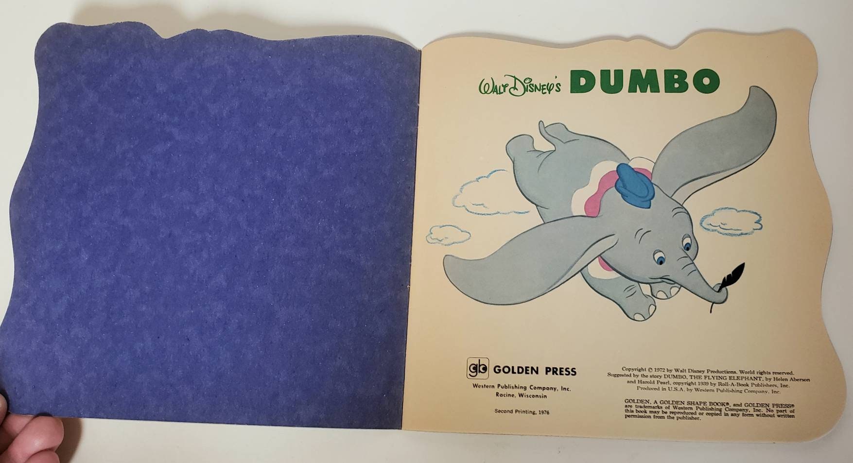 Walt Disney's Dumbo/vintage 1976 Golden Shape Book/dumbo the Flying ...