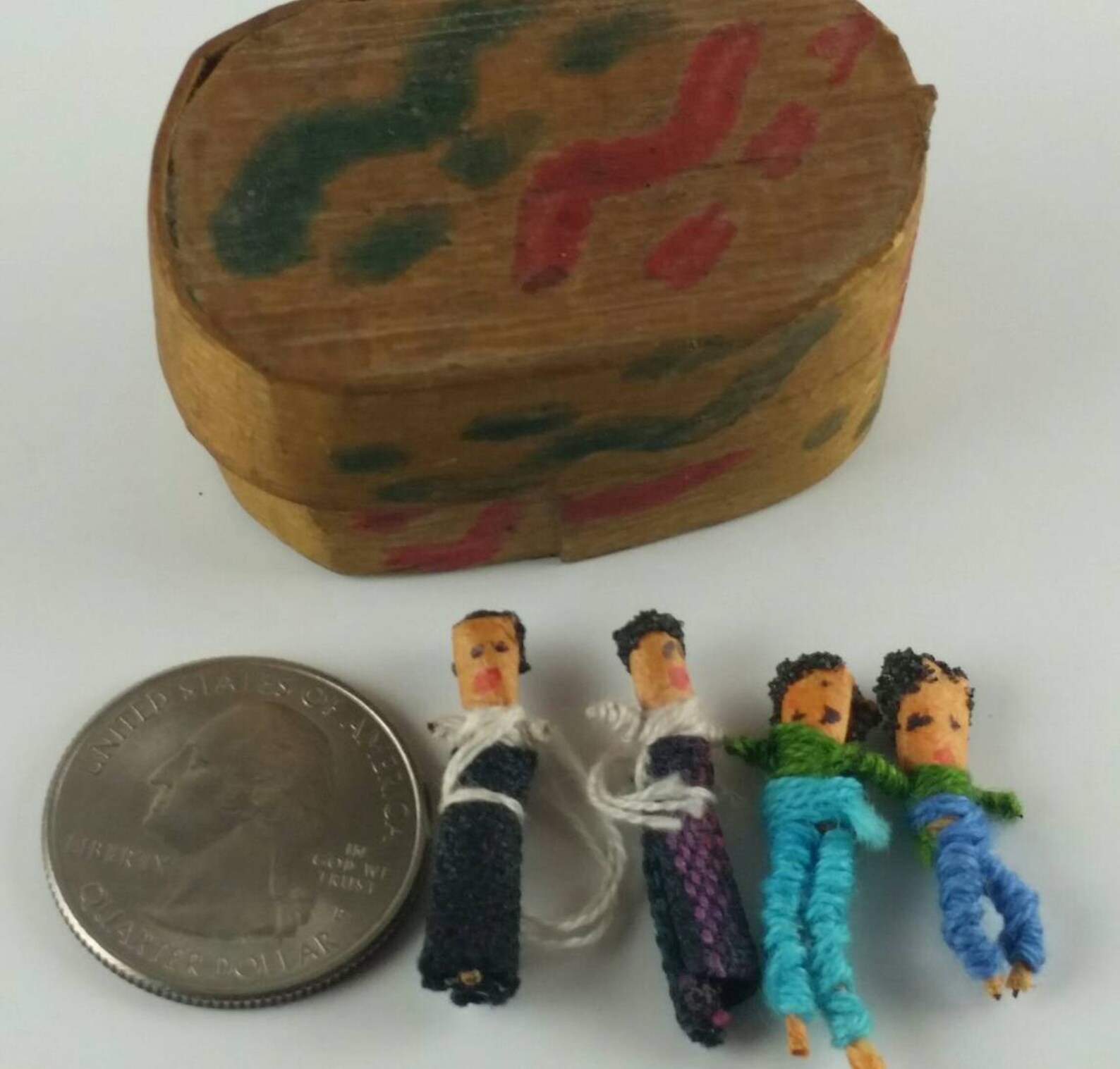 Miniature Worry Dolls With Basket/handmade in - Etsy