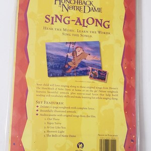 Disney's the Hunchback of Notre Dame Sing Along Book and Cassette Tape ...