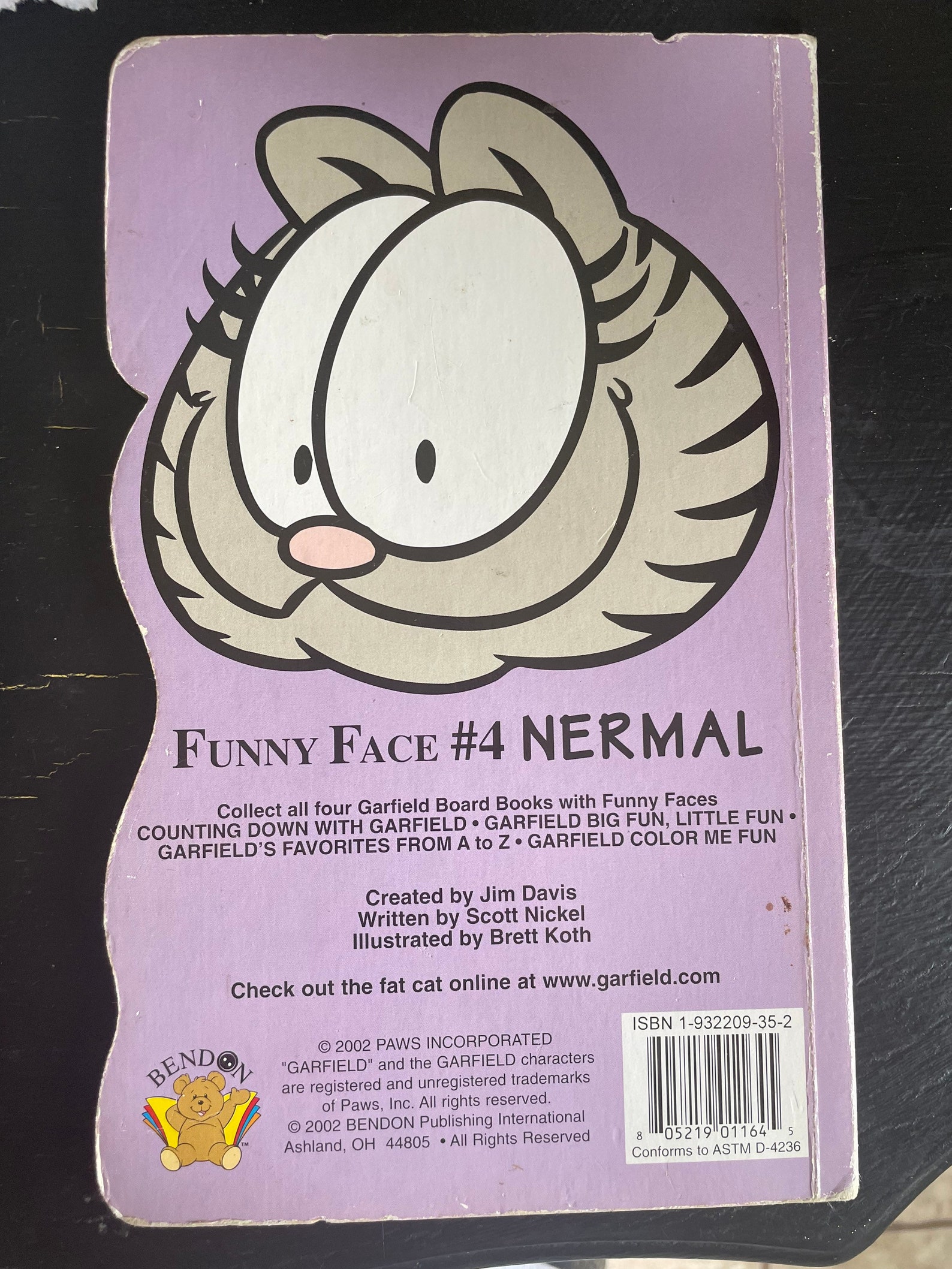 Garfield Color Me Fun by Jim Davis Benton Board Book/ Vintage 2002 ...
