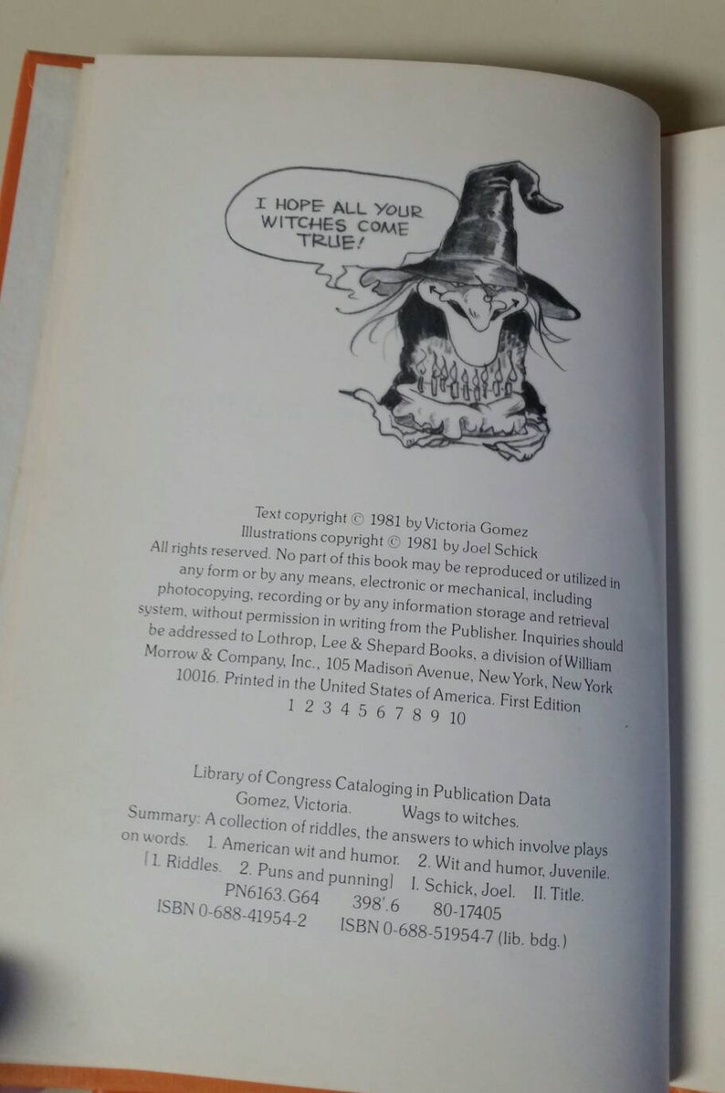 Wags to Witches:more Jokes, Riddles, and Puns by Victoria Gomez/vintage ...
