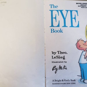 The Eye Book by Theo Leseig/illustrated by Roy Mckie/vintage 1980s Dr ...