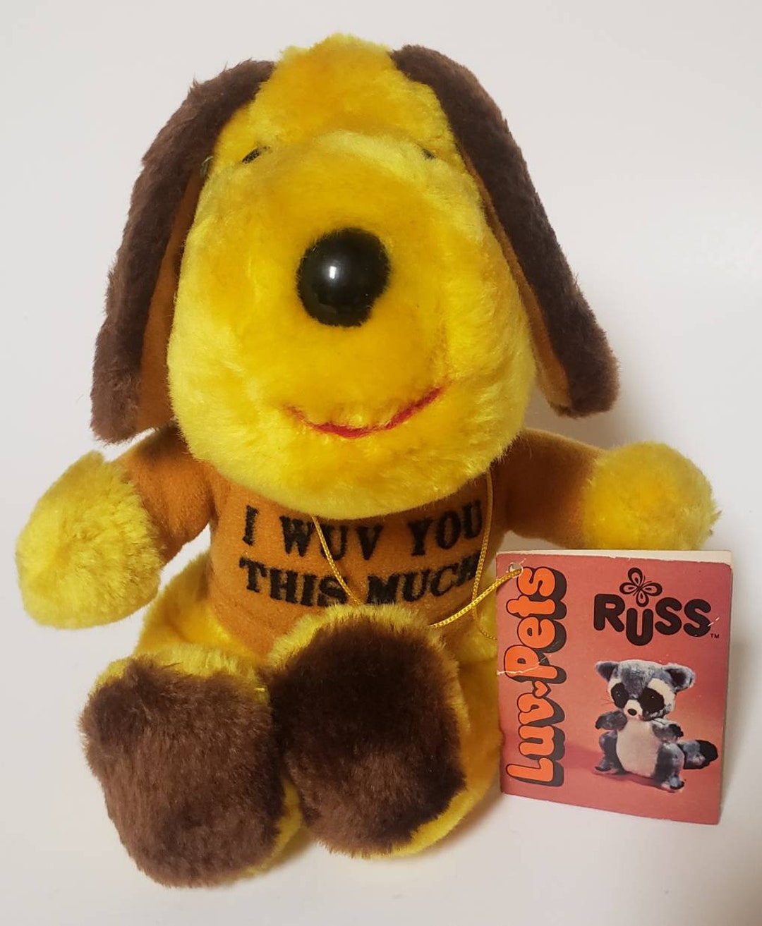 Luv-pets Dog Plush/vintage 1979 Russ I Wuv You This Much Plush Dog ...