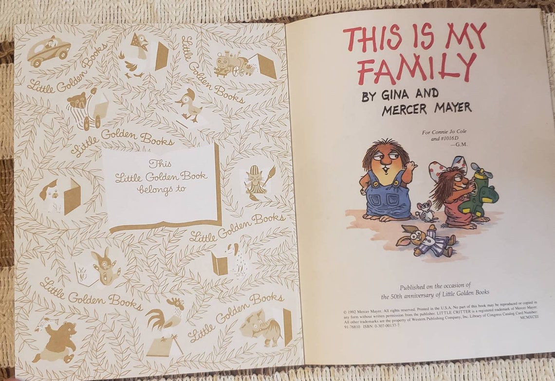 This is My Family by Gina and Mercer Mayer/vintage 1992 Little - Etsy