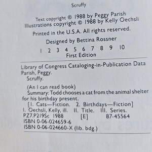 Scruffy by Peggy Parish/vintage 1988 Weekly Reader an I Can Read ...