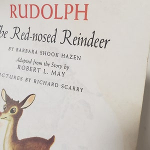 Rudolph the Red-nosed Reindeer by Barbara Shook Hazen/vintage 1980s ...