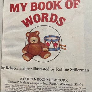 My Book of Words First Little Golden Book/ Nostalgic Gift/ Vintage 1982 ...