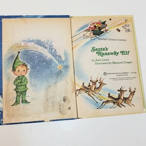 Santa's Runaway Elf by Jean Lewis/vintage 1977 Rand Mcnally Junior Elf ...