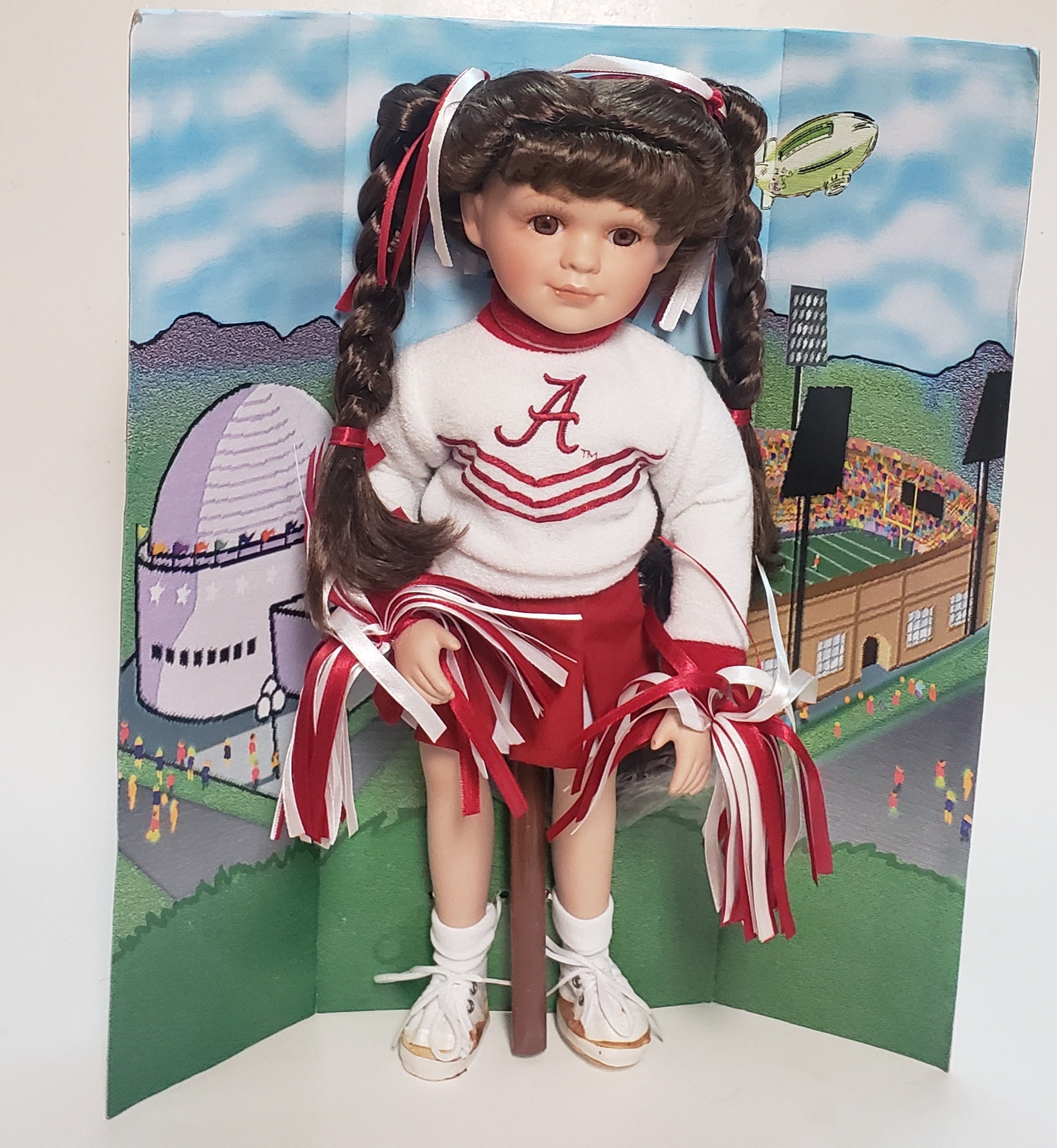 Alabama Crimson Tide Cheerleader Porcelain Doll/vintage 1990s Covenant ...