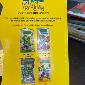 Hulk Rage the Strongest of Them All Marvel Board Book/ Nostalgic Gift ...