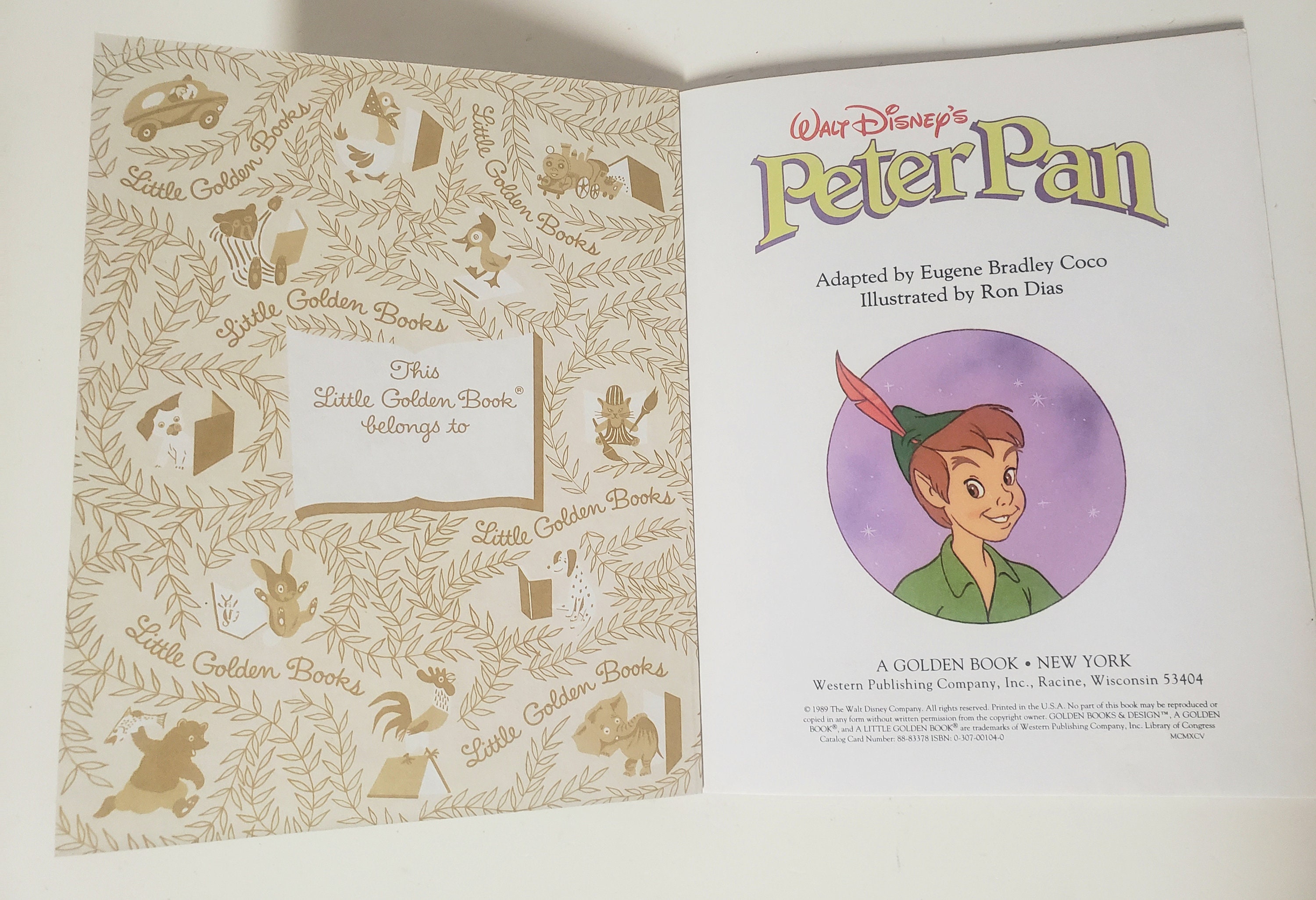 Walt Disney’s Peter Pan/vintage 1989 Little Golden Book Children’s Book ...
