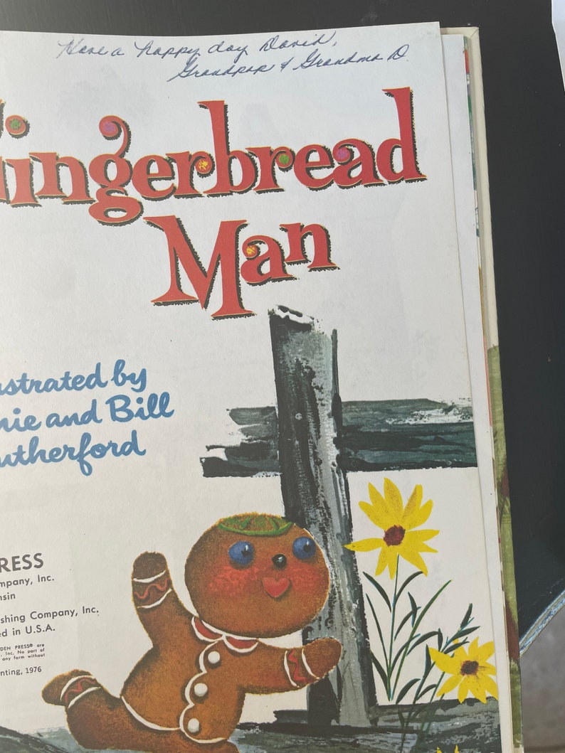 The Gingerbread Man Golden Book Storybook/ Nostalgic Gift/ Vintage 1976 ...
