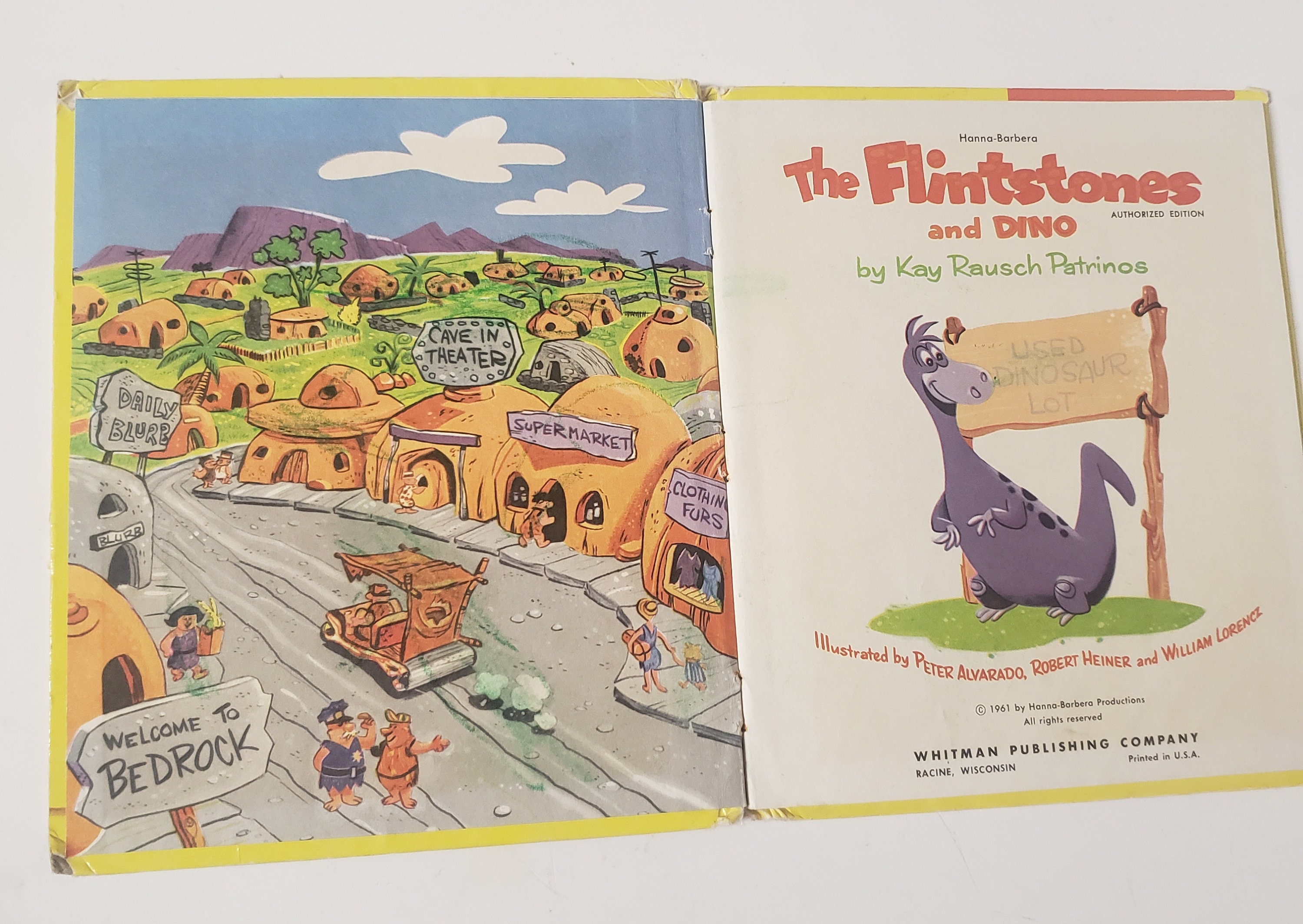 The Flintstones and Dino by Kay Rausch Patrinos/vintage 1961 Whitman ...