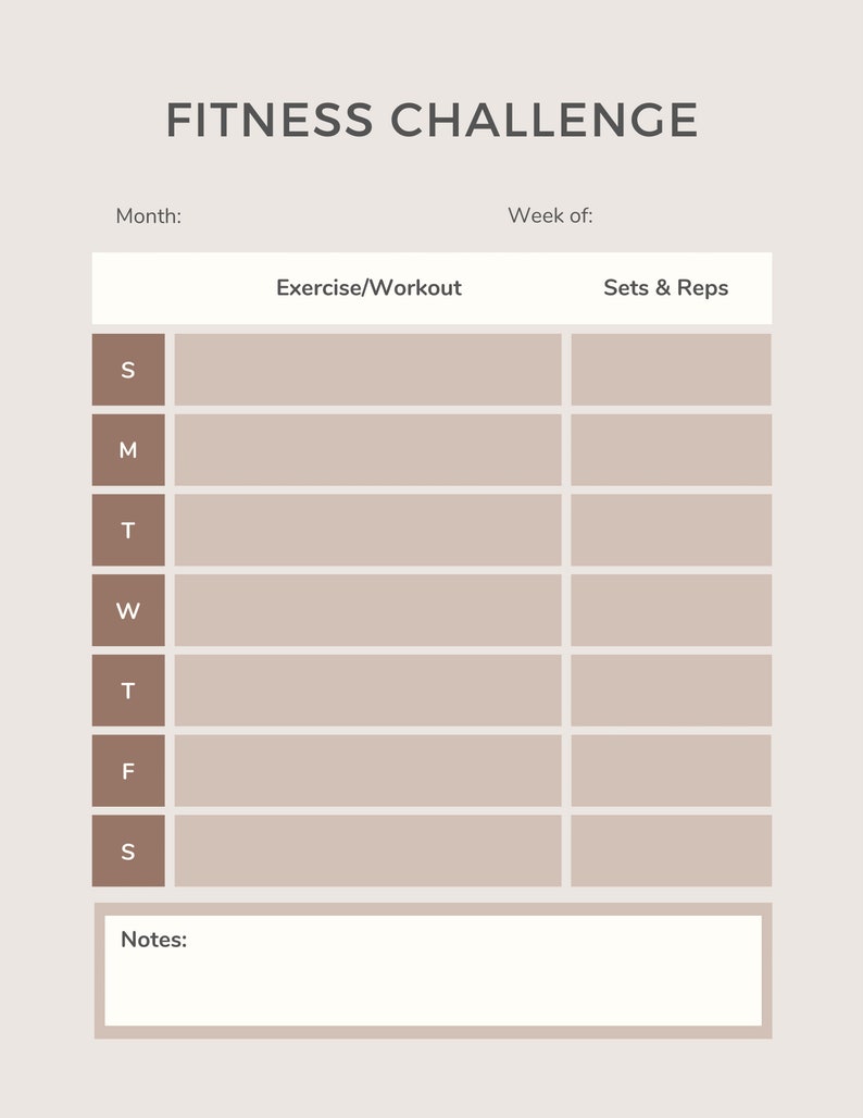 Weekly Fitness & Weight Loss Journal Digital File - Etsy