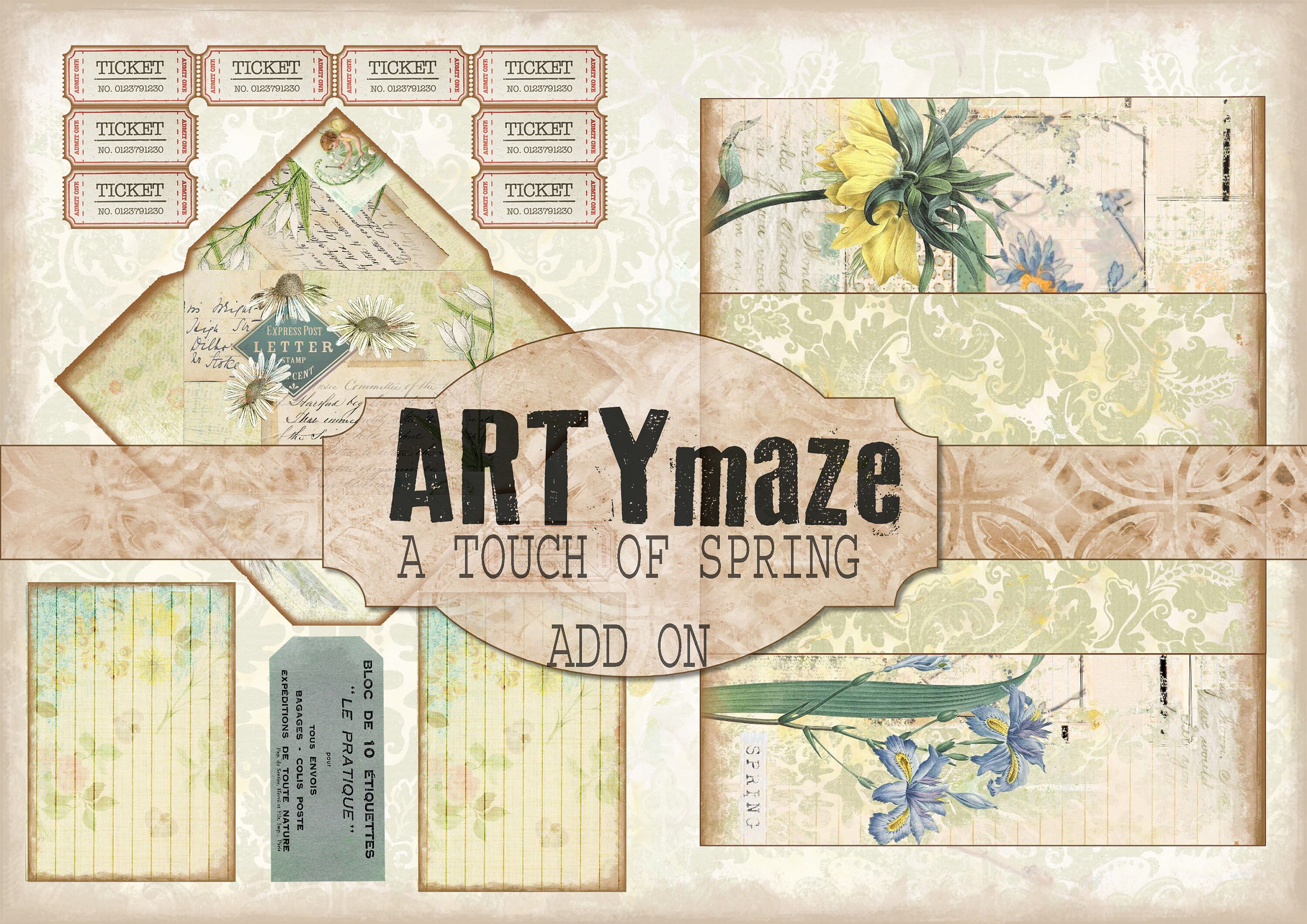 A TOUCH of SPRING Journal ADD on Instant Download Artymaze - Etsy