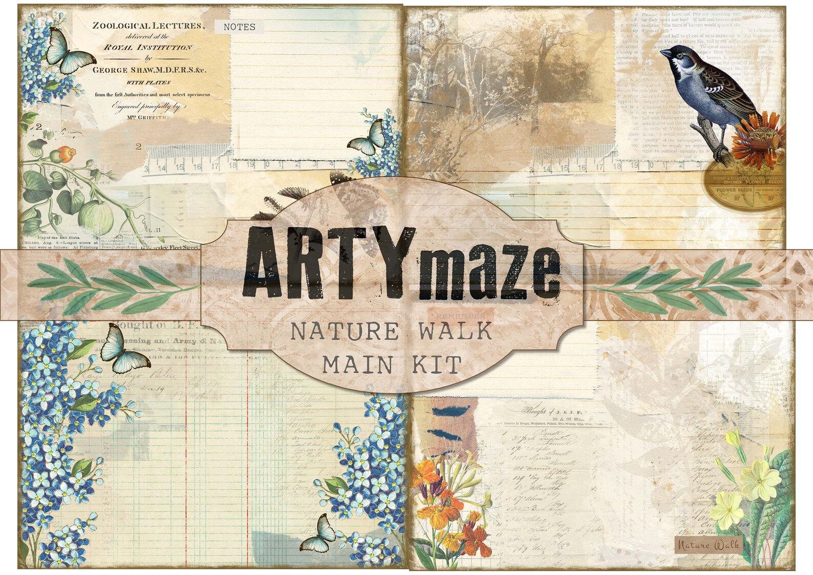 NATURE WALK Full Size Journal Kit INSTANT Download 8 X - Etsy